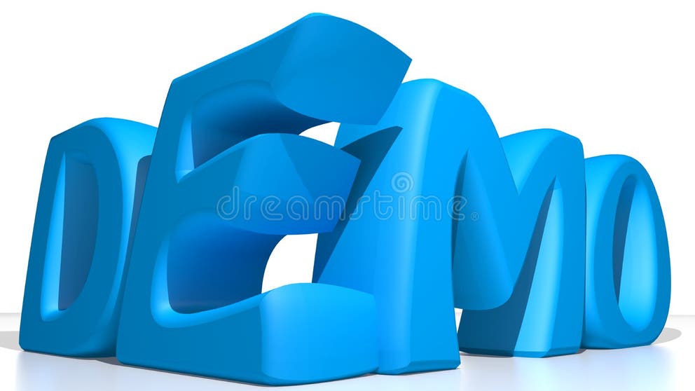 DEMO Blue stock illustration. Illustration of demonstration - 36780489
