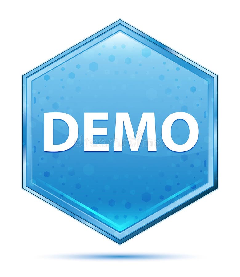 Demo Crystal Blue Hexagon Button Stock Illustration - Illustration of ...