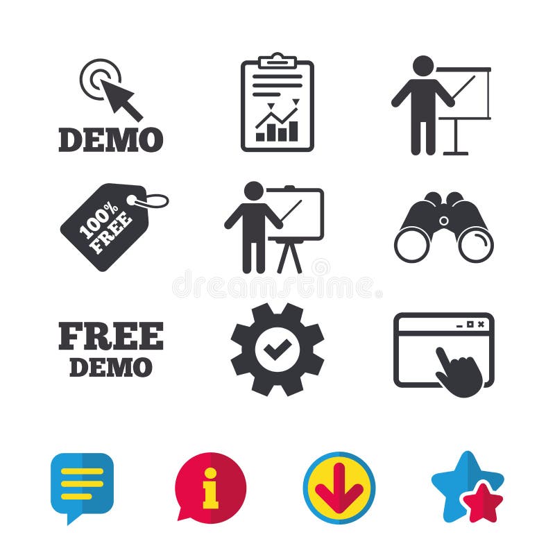 Demo with Cursor Icon. Presentation Billboard. Stock Vector ...