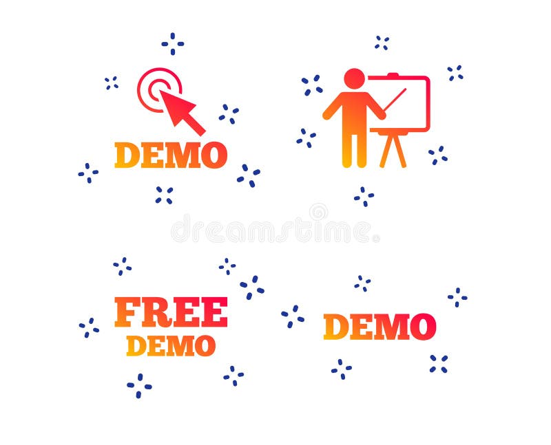 Demo with Cursor Sign Icon. Demonstration Symbol Stock Vector ...