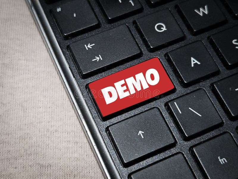 Demo - Demonstration of a Product or Technique, Text Button on Keyboard ...