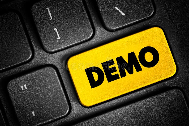 Demo - Demonstration of a Product or Technique, Text Button on Keyboard ...