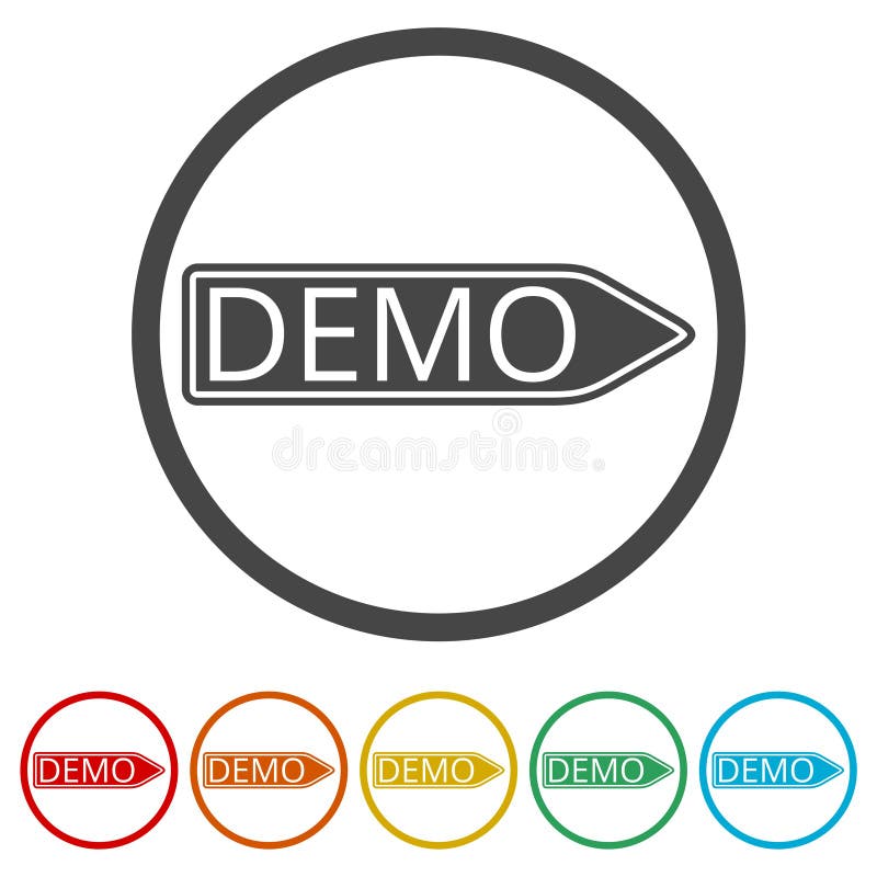 Demo Sign, Demo Icon, 6 Colors Included Stock Vector - Illustration of ... Demo Sign, Demo Icon, 6 Colors Included Stock Vector - Illustration of ...