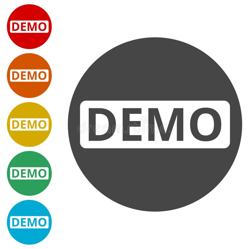 Simple Demo Sign, 6 Colors Included Stock Vector - Illustration of blue ...