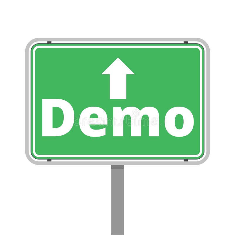 Demo-teken, Demo-pictogram vector illustratie. Illustration of ...