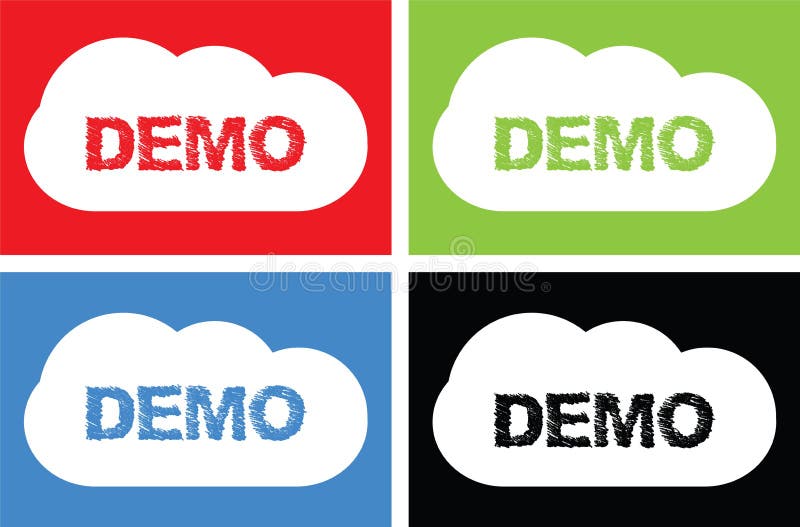 Demo Text Cloud Bubble Sign Stock Illustrations – 4 Demo Text Cloud ...