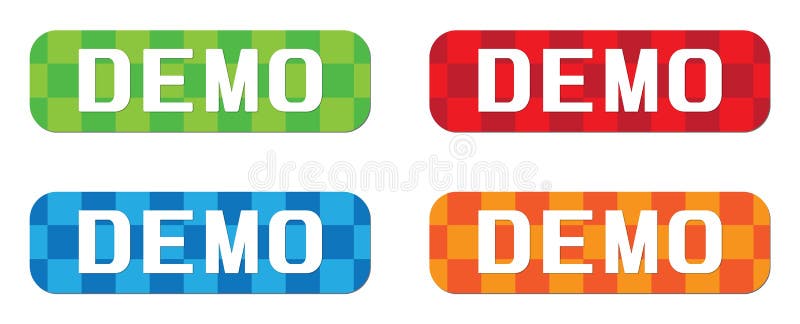 DEMO Text, on Rectangle, Zig Zag Pattern Stamp Sign. Stock Illustration ...