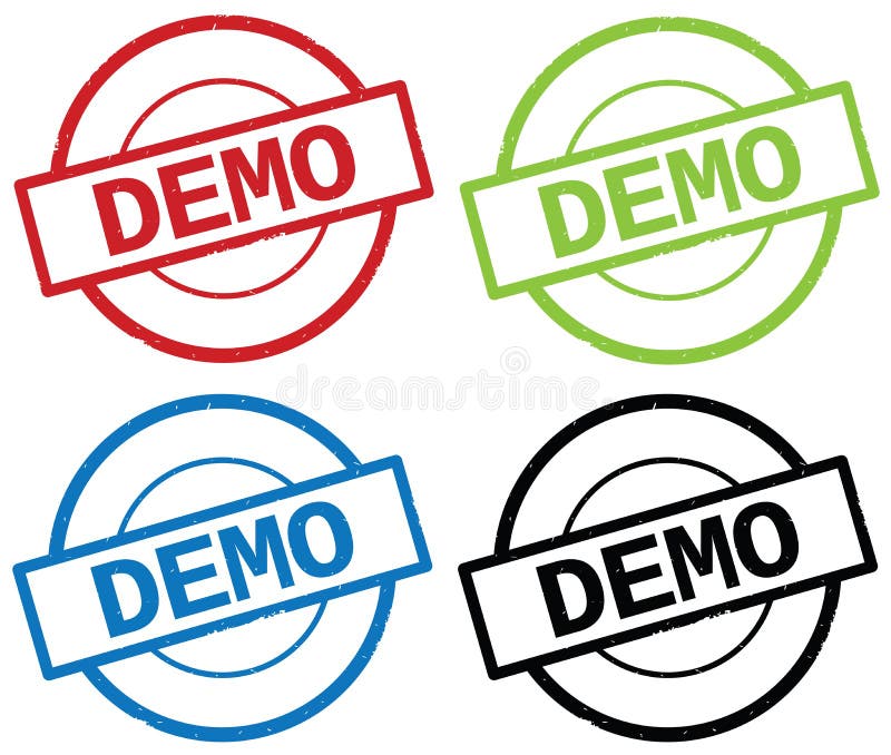 DEMO Text, on Rectangle, Zig Zag Pattern Stamp Sign. Stock Illustration ...