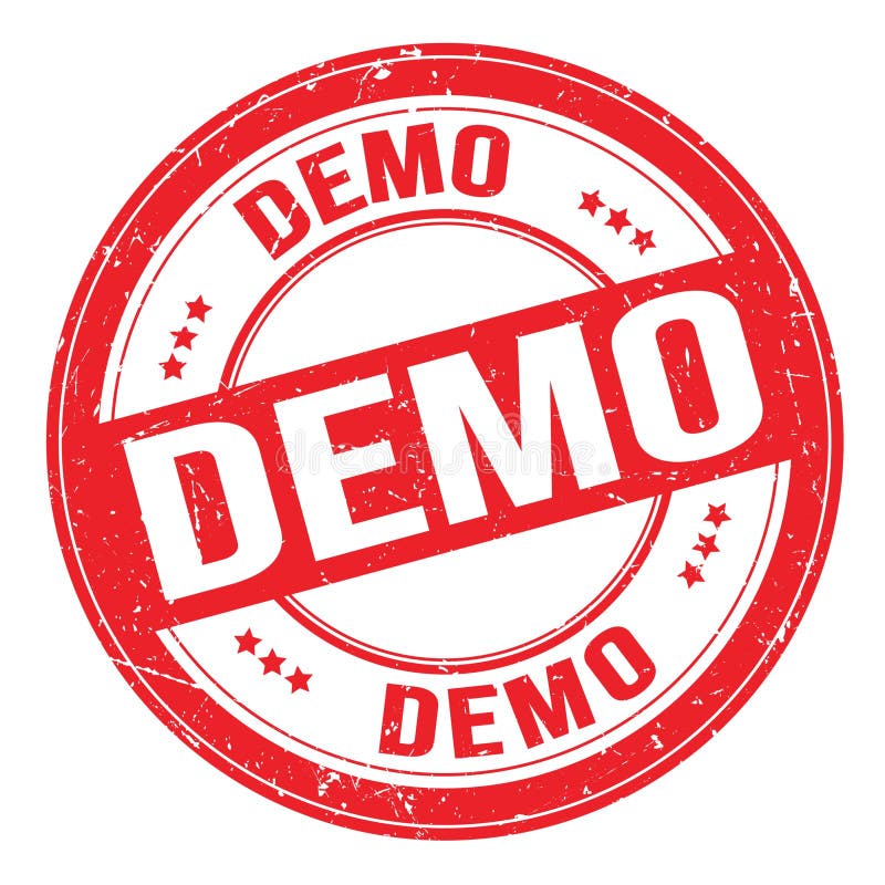 DEMO Text Written on Red Round Stamp Sign Stock Illustration ...