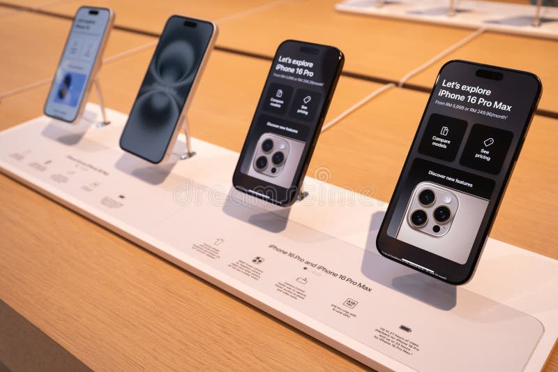 Demo Unit of the Iphone 16 Displaying on the Table at Apple Store ...