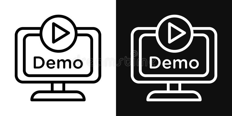 Demo video icon stock vector. Illustration of abstract - 338048170