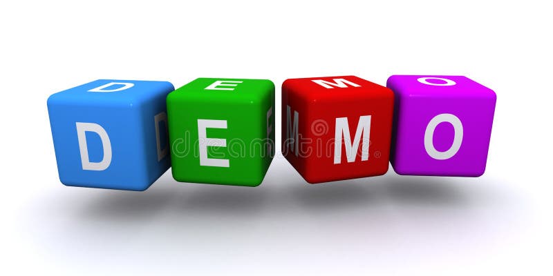 Demo word block on white stock illustration. Illustration of join ...