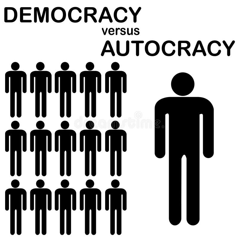 Democracia Versus Conceito Abstrato De Autocracia Ilustração do Vetor ...