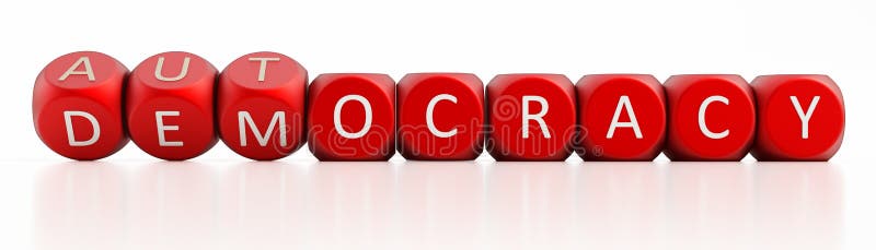 Democracy or Autocracy Concept. the Text in Dices Turn from Democracy ...