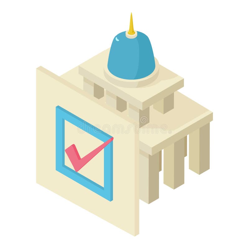 Democracy Concept Icon Isometric Vector. Capitol and Document with ...