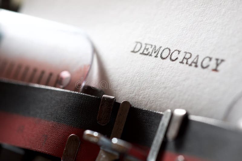 Democracy concept view stock photo. Image of typography - 202435610