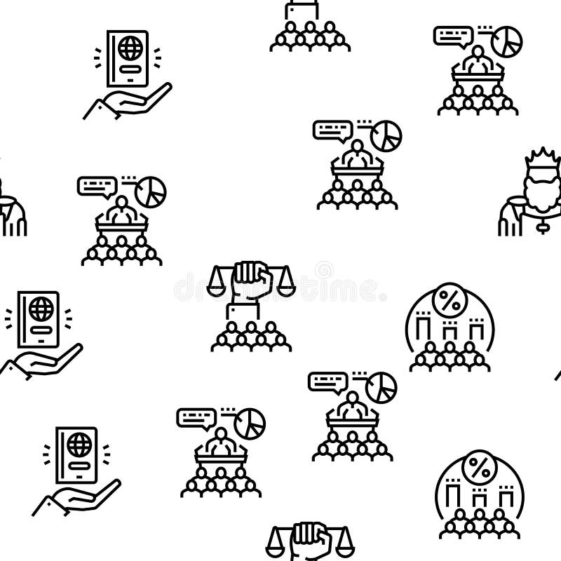 Democracy Government Politic Vector Seamless Pattern Stock Vector ...