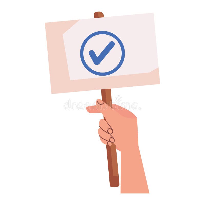 Democracy Hand Holding Flags Stock Vector - Illustration of ...