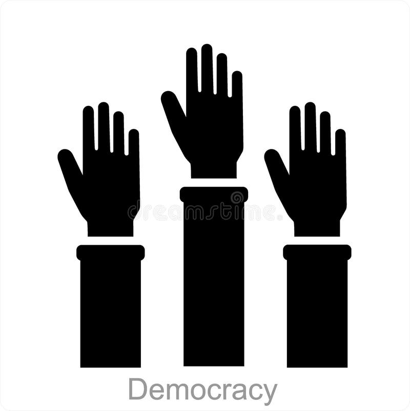 Democracy and Power Icon Concept Stock Illustration - Illustration of ...