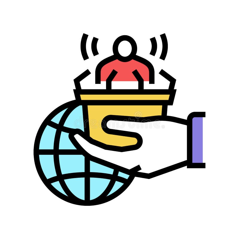 Democracy Social Problem Color Icon Vector Illustration Stock Vector ...