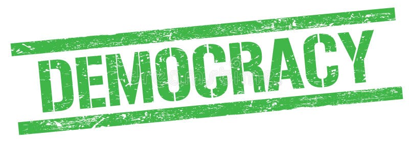 DEMOCRACY Text on Green Grungy Rectangle Stamp Stock Illustration ...