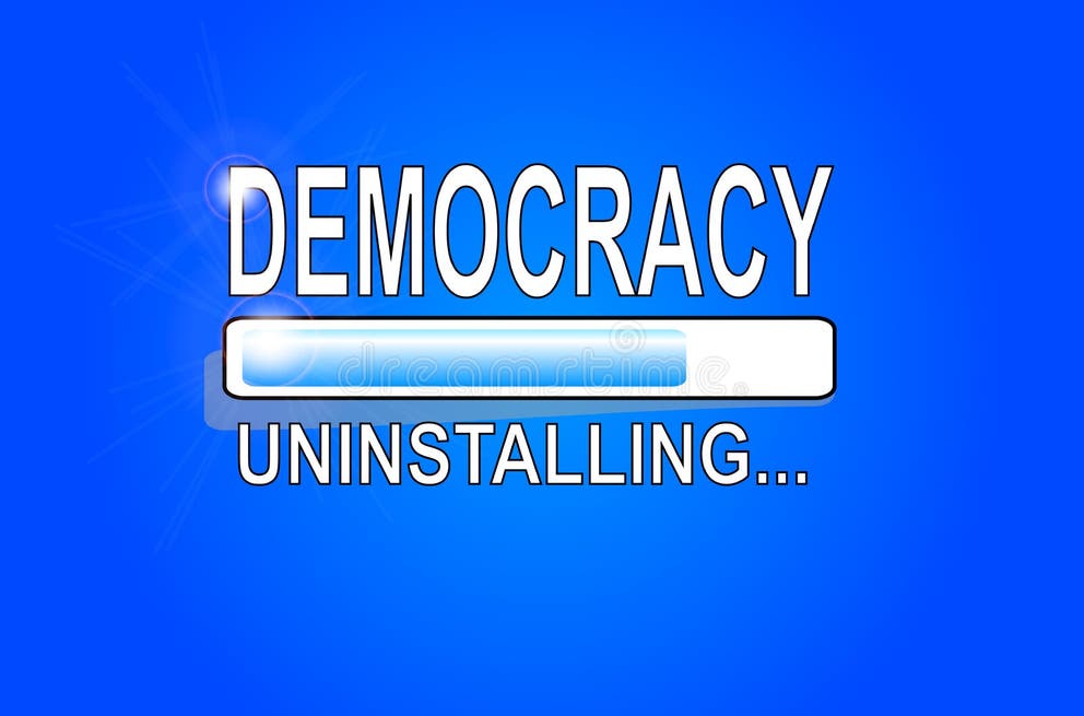 DEMOCRACY Uninstalling stock vector. Illustration of commander - 95717166