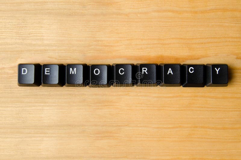 Democracy Word Written on Wood Block. Stock Image - Image of modern ...