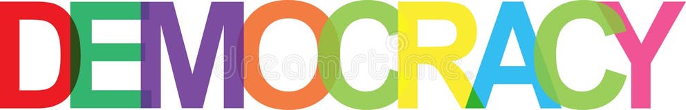 Democracy word on white stock illustration. Illustration of politics ...