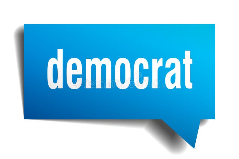 Democrat Blue 3d Speech Bubble Stock Vector - Illustration of america ...