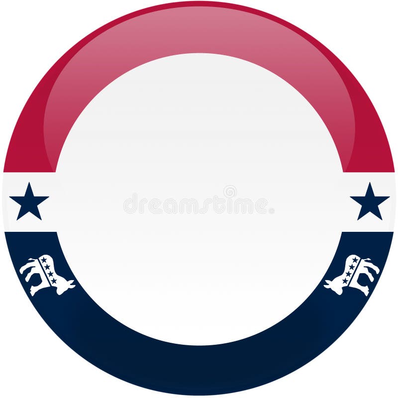 White Democrat Button editorial stock image. Illustration of round ...