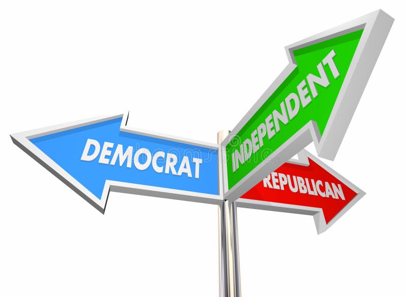 Democrat Republican Independent Three Signs Stock Illustration ...