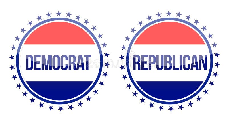 Democrat and Republican Political Badges Editorial Stock Image ...