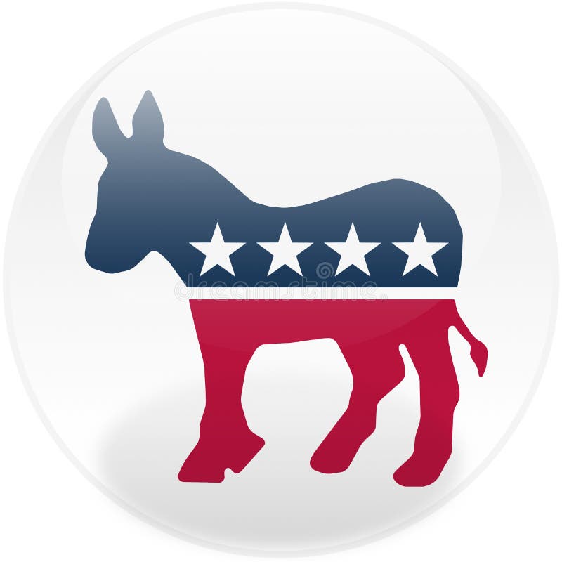 Democratic Party Logo Badge Editorial Stock Image - Illustration of ...