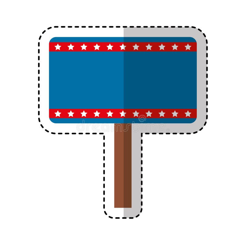 Democratic Banner Isolated Icon Stock Illustration - Illustration of ...