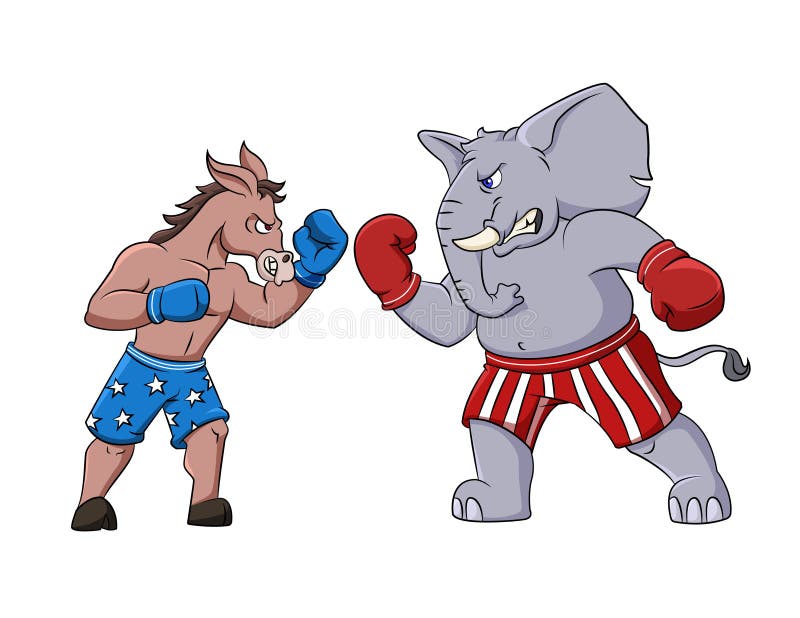 Democratic Donkey Vs. Republican Elephant Stock Vector - Illustration ...