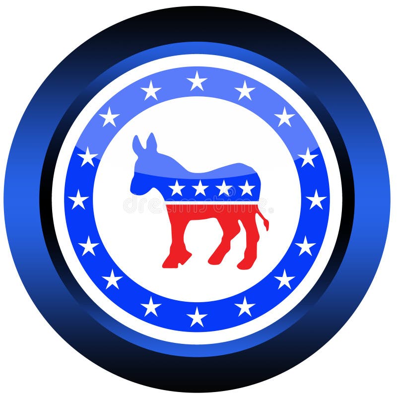 Democratic election button editorial stock image. Illustration of vote ...