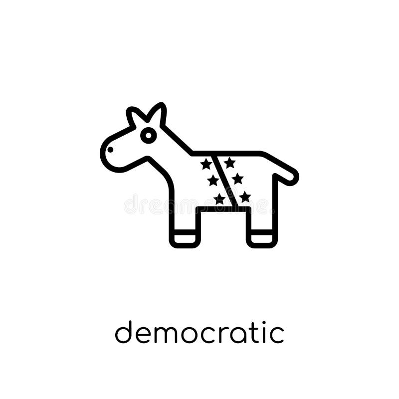Democratic Icon. Trendy Modern Flat Linear Vector Democratic Icon on ...