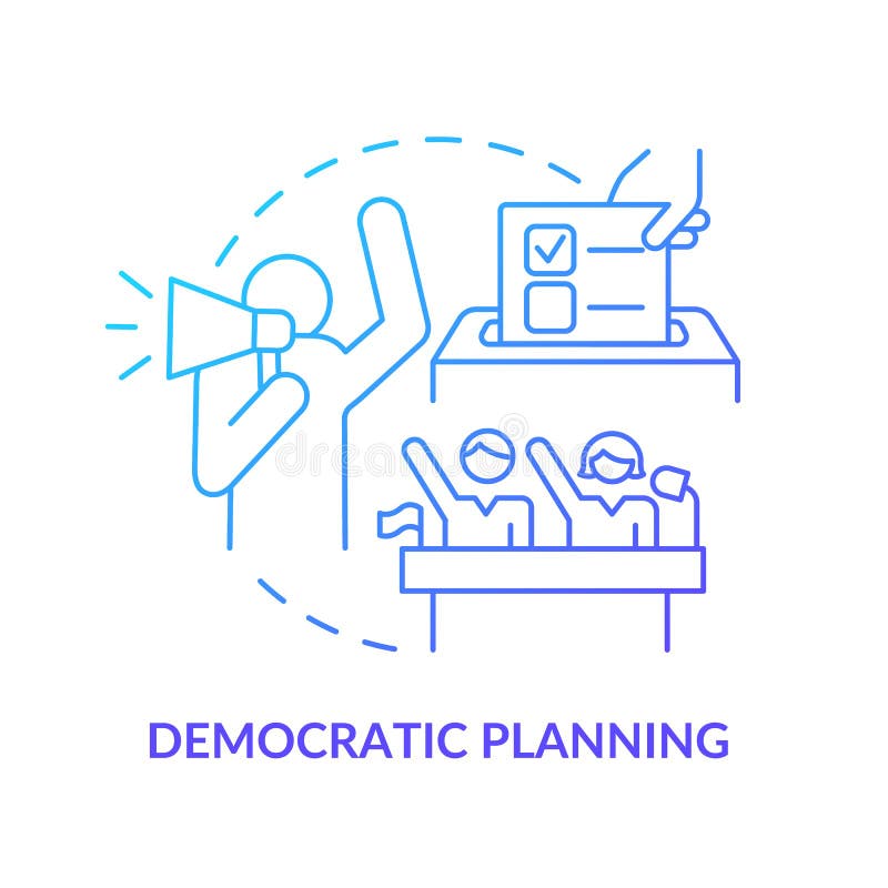 Democratic Planning Blue Gradient Concept Icon Stock Vector ...