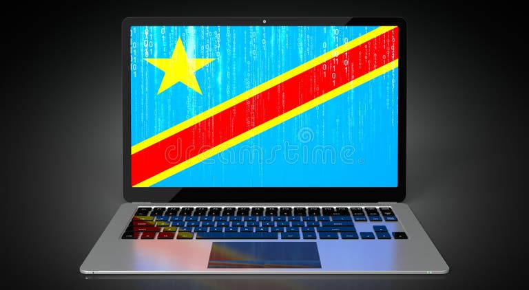 Democratic Republic of the Congo - Country Flag and Binary Code on ...