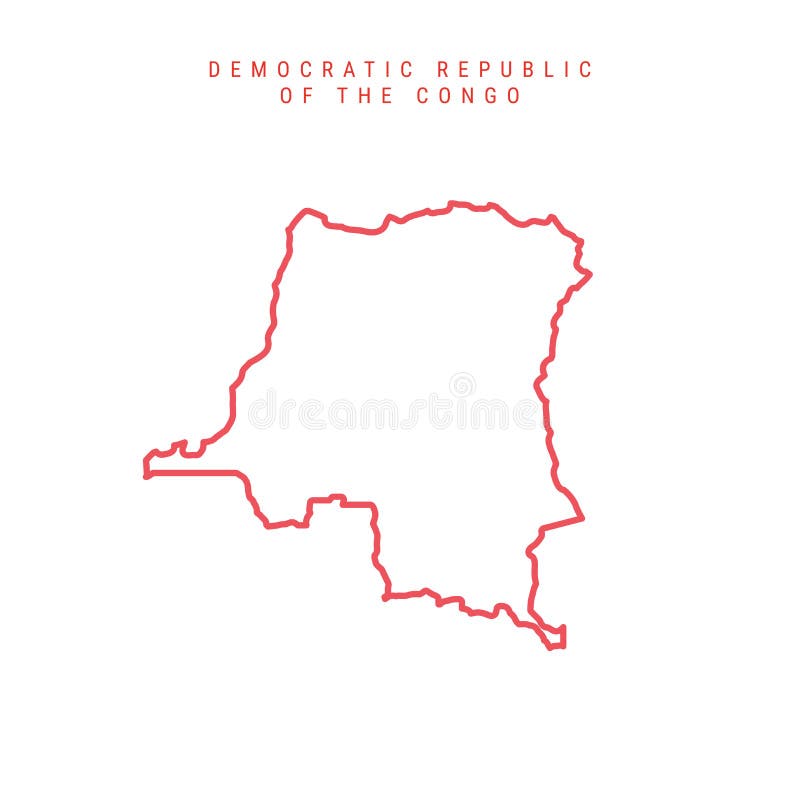 Democratic Republic Of The Congo Editable Outline Map Vector
