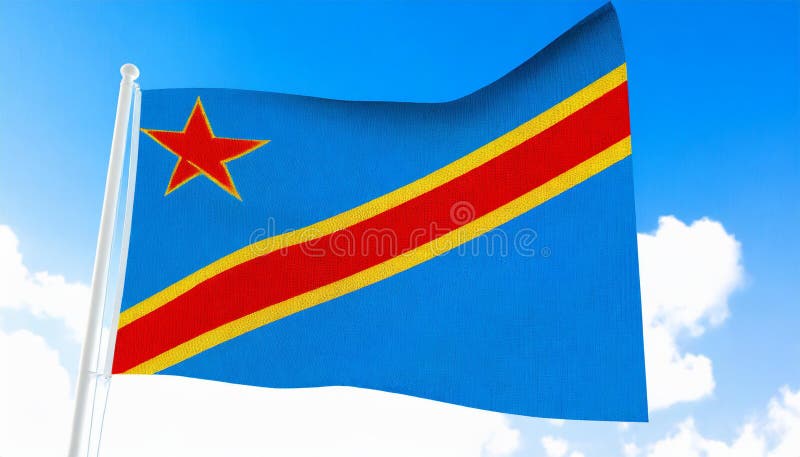 Democratic Republic of the Congo Flag Stock Image - Image of ripple ...