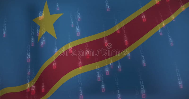 Democratic Republic of Congo Flag with Binary Code Animation Overlay ...