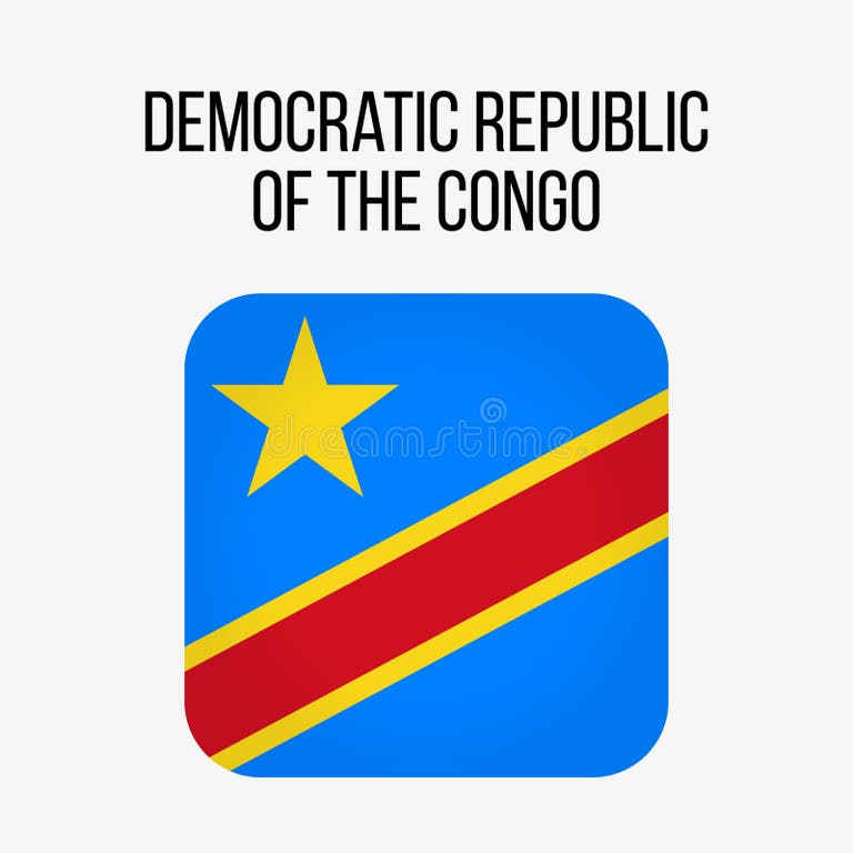 Democratic Republic of the Congo Flag Rounded Square Vector ...