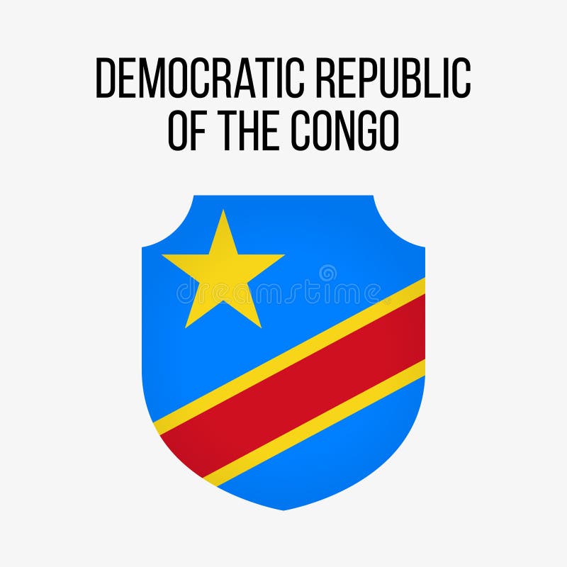 Democratic Republic of the Congo Flag Shield Vector Illustration Stock ...
