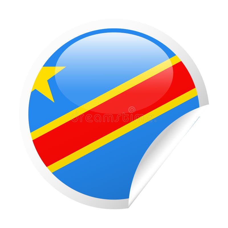 Democratic Republic of the Congo Flag Vector Round Corner Paper Icon ...