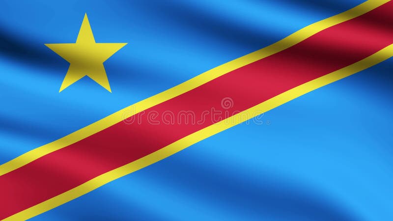 Democratic Republic of the Congo Flag Waving Animation Full Screen ...