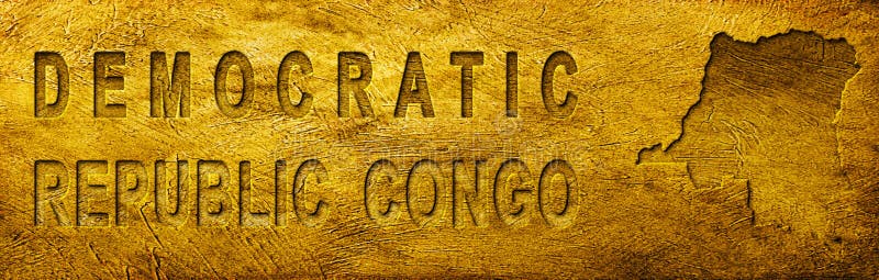 Democratic Republic Congo Grunge Gold Texture Stock Illustration ...