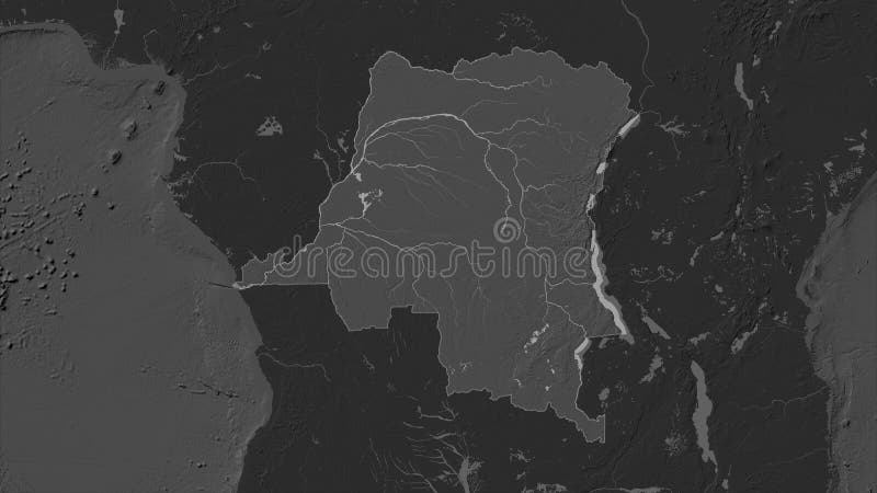 Democratic Republic of the Congo Highlighted. Bilevel Stock ...