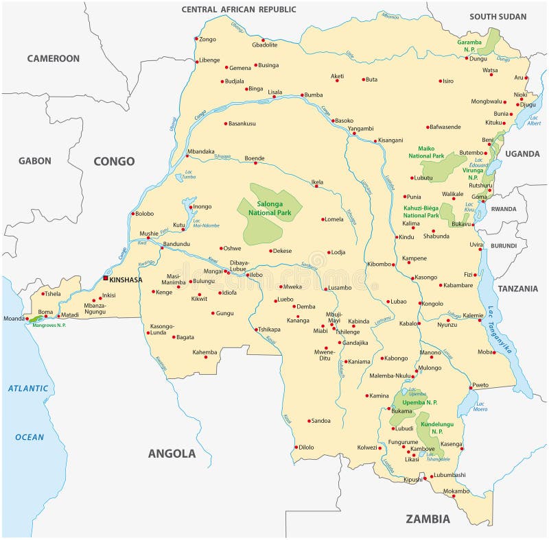 Democratic Republic of the Congo Map(former Zaire) Stock Vector ...