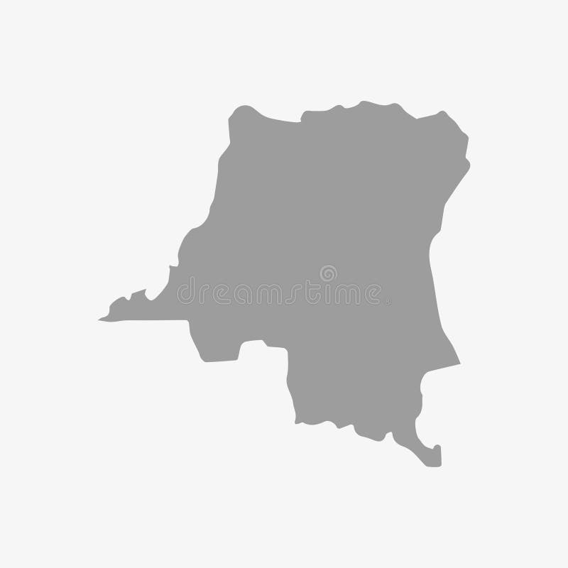 Democratic Republic of the Congo Map in Gray on a White Background ...